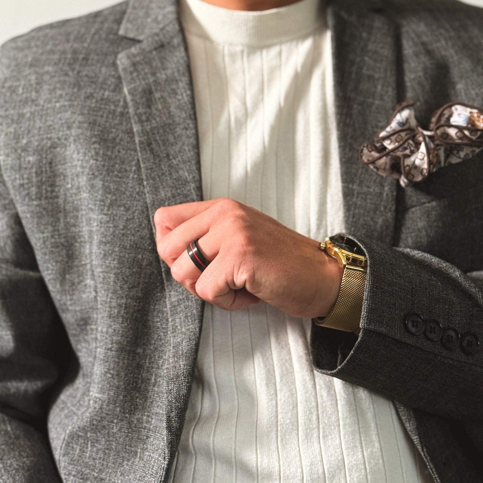 The Firefighter- Tungsten Men’s Wedding Band | Madera Bands