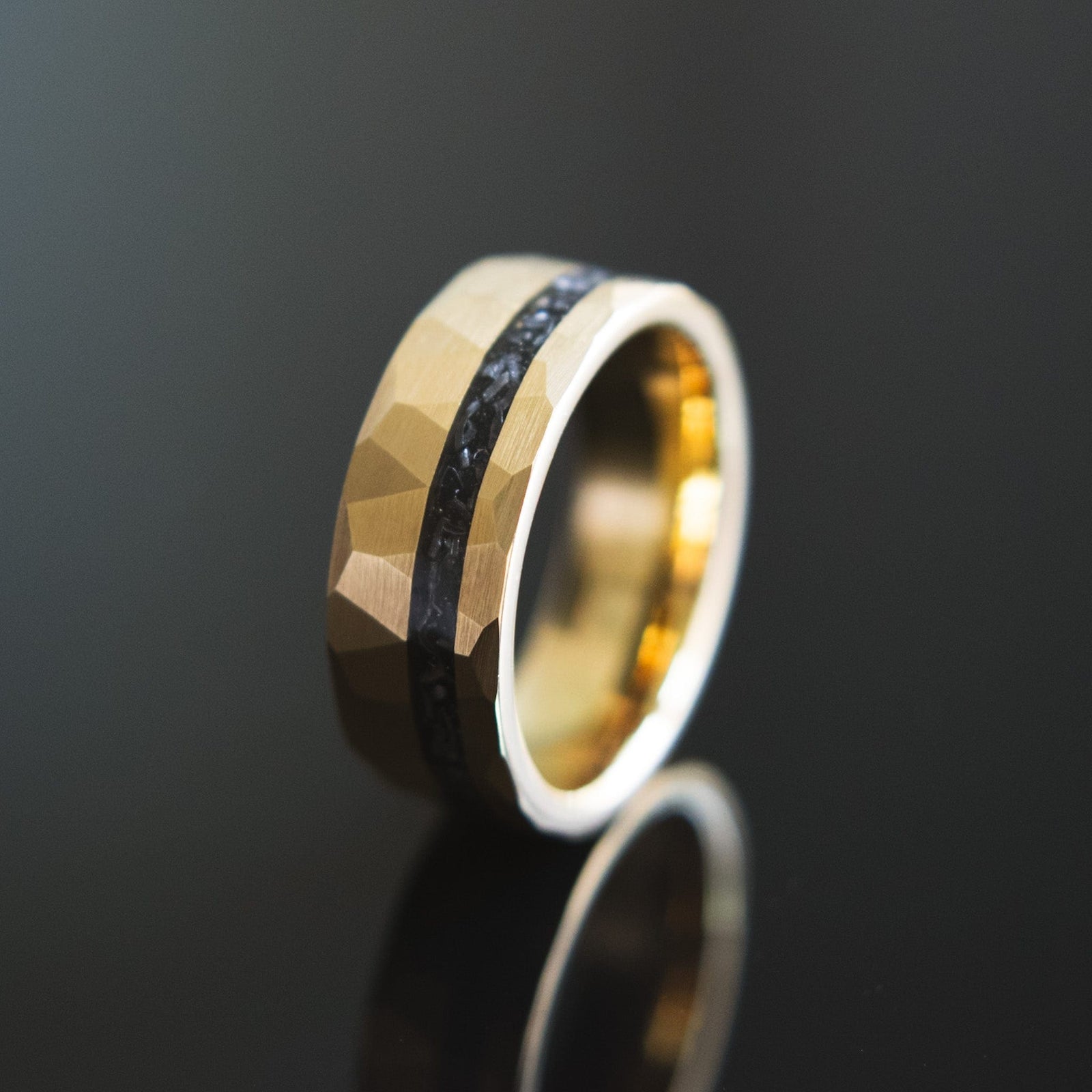 Hammered Gold Men’s Wedding Band | Kent Gold | Madera Bands
